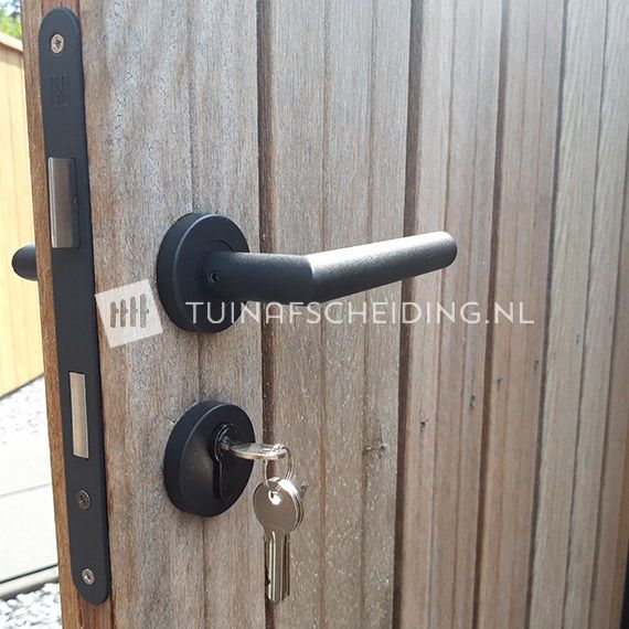 Slot tuindeur zwart | Tuinafscheiding.nl