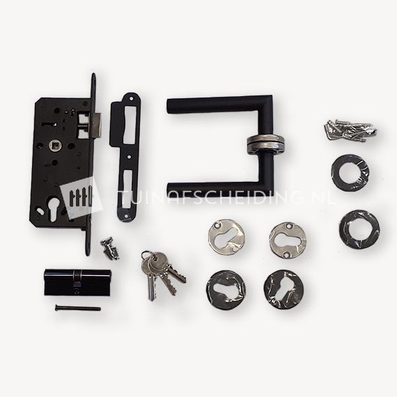 Slot tuindeur zwart | Tuinafscheiding.nl